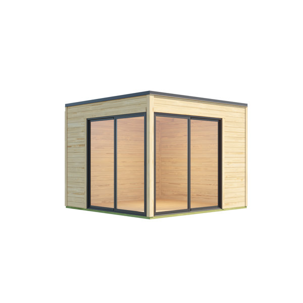 Lasita Maja Lasita Palermo 3 - 10 x 10 Ft. Flat Roof Summerhouse With Single Glazed Aluminium ...